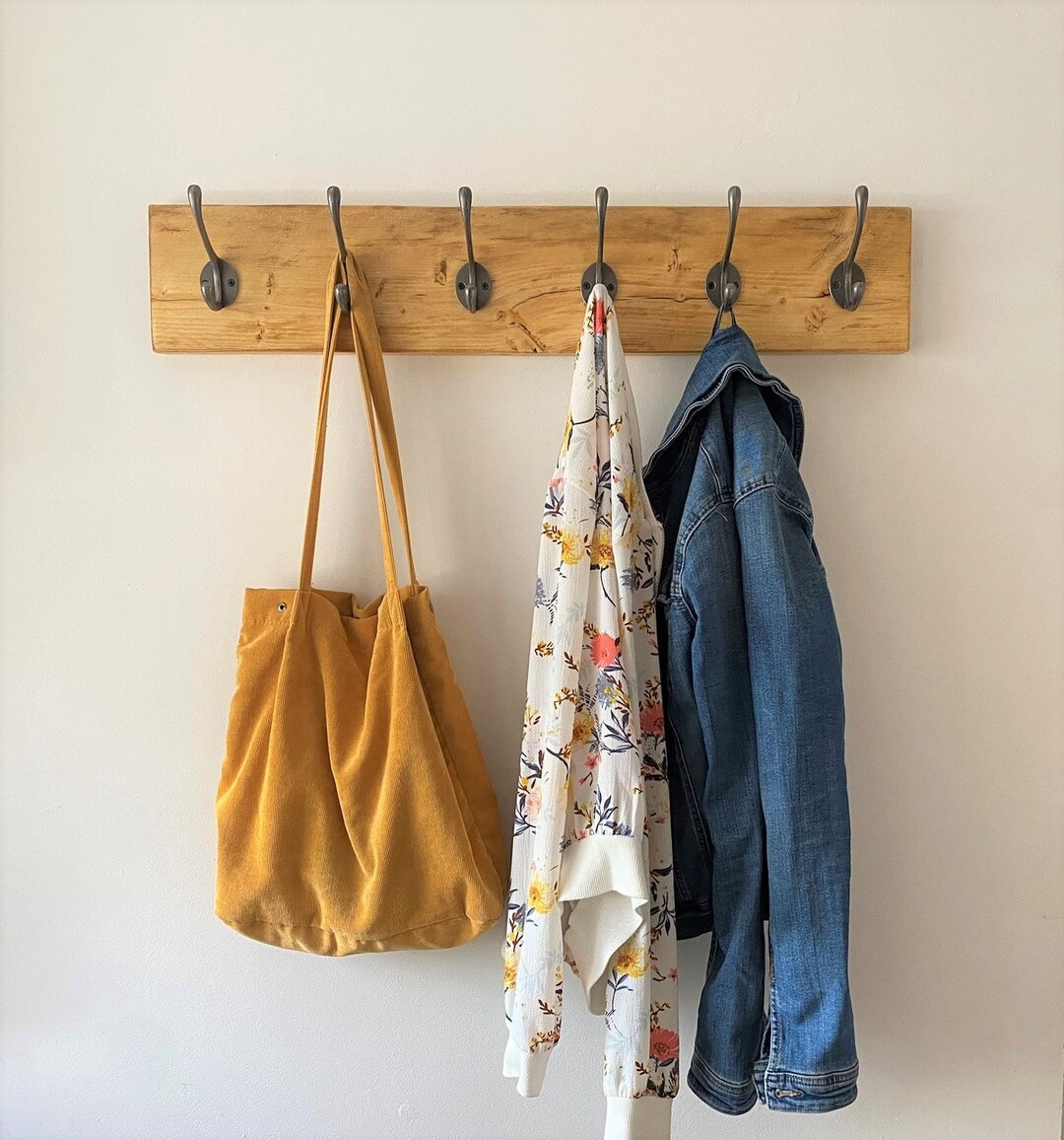 Rustic Wooden Coat Rack, Industrial Wooden Coat Rack, Handmade Vintage ...