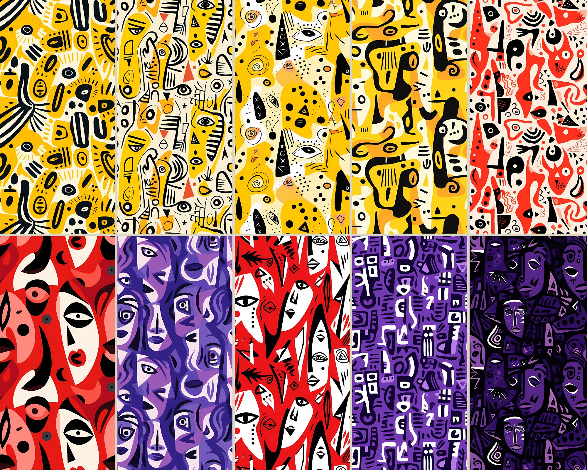 Pablo Picasso Pattern Bundle, 50 Digital Papers, Printable, Instant ...