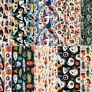 Pablo Picasso Pattern Bundle, 50 Digital Papers, Printable, Instant ...