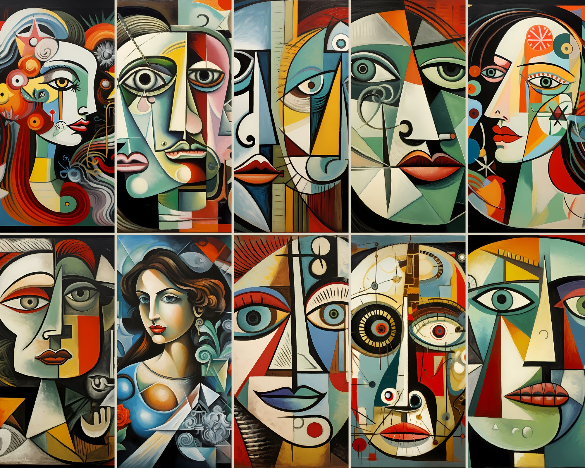 Pablo Picasso Digital Paper Bundle, 50 Digital Papers, Printable ...