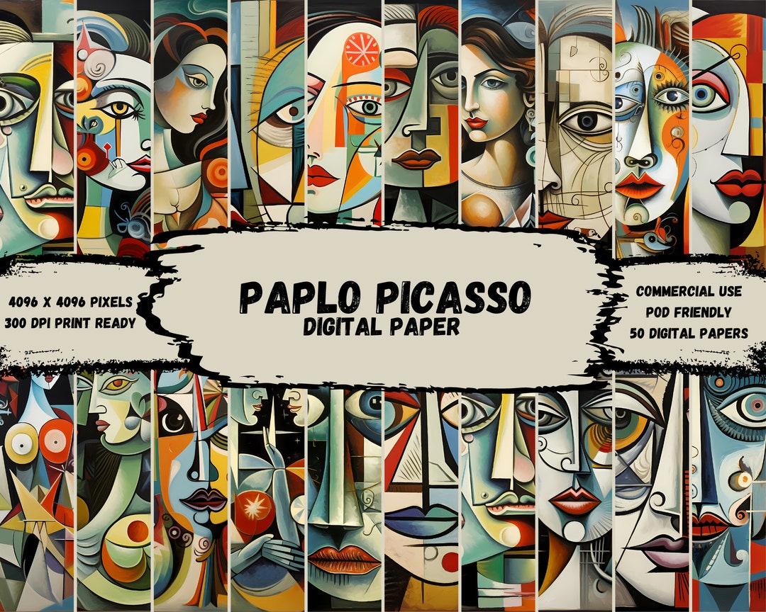 Pablo Picasso Digital Paper Bundle, 50 Digital Papers, Printable ...