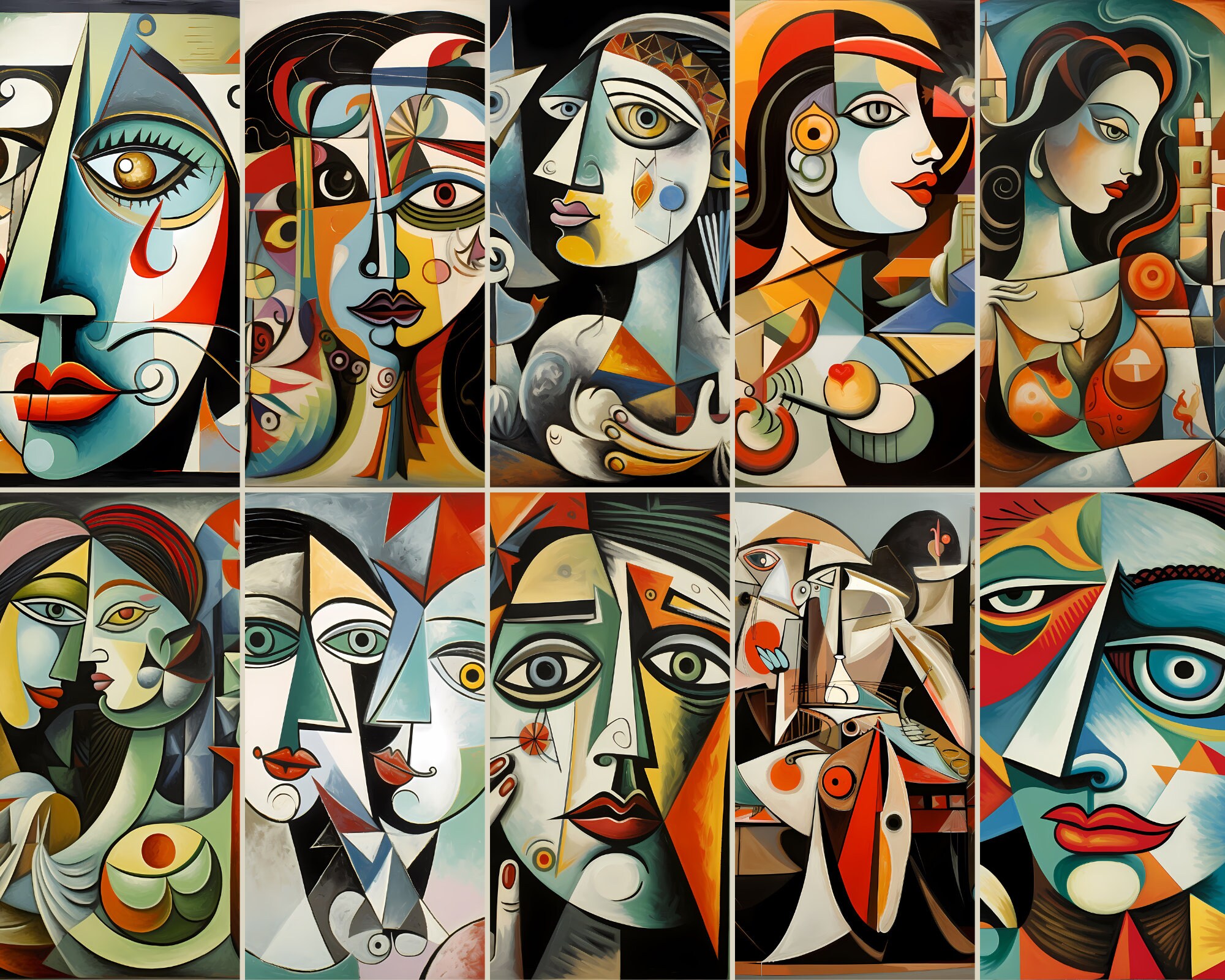 Pablo Picasso Digital Paper Bundle, 50 Digital Papers, Printable ...