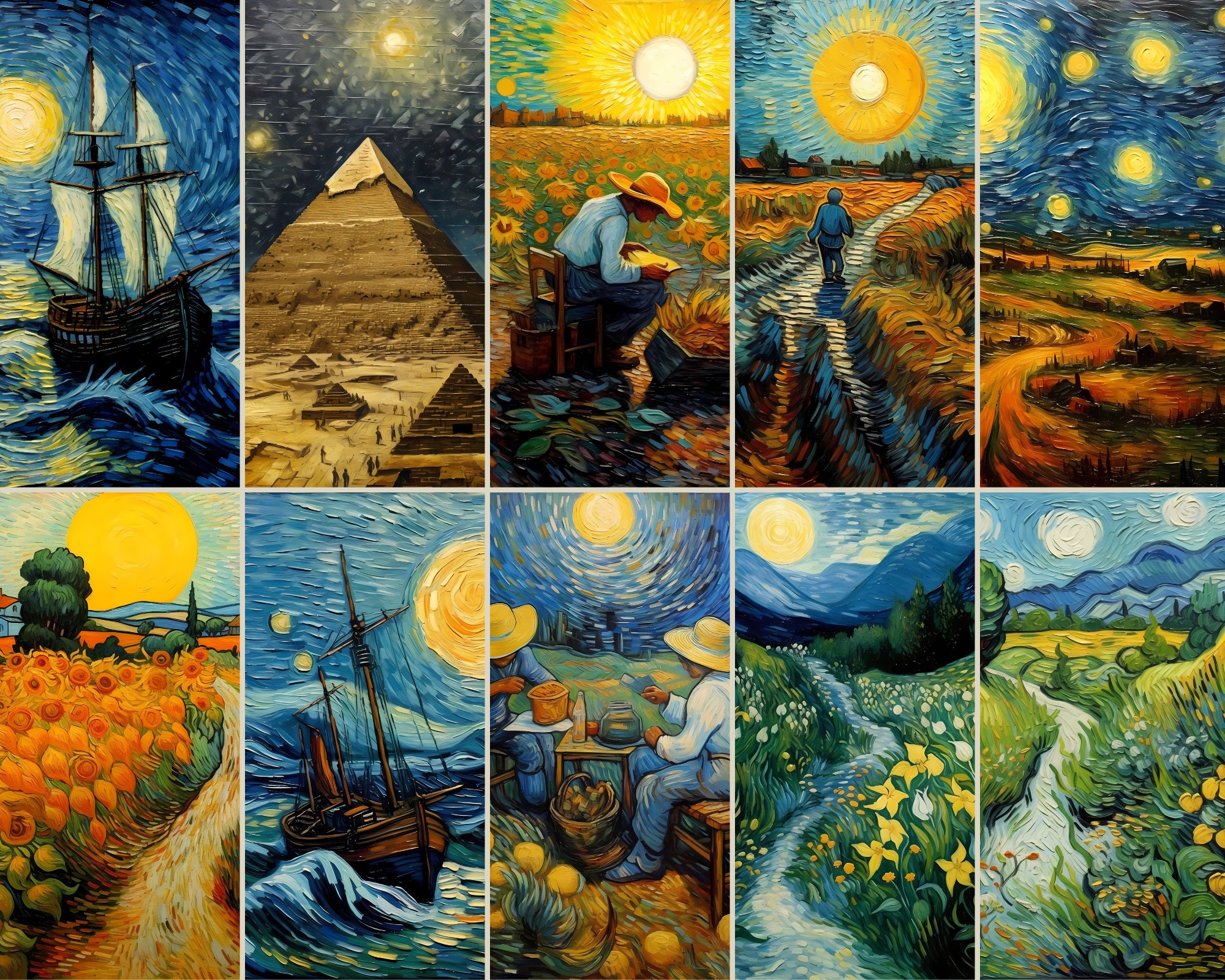 Vincent Van Gogh Digital Paper Bundle, 50 Digital Papers, Printable ...