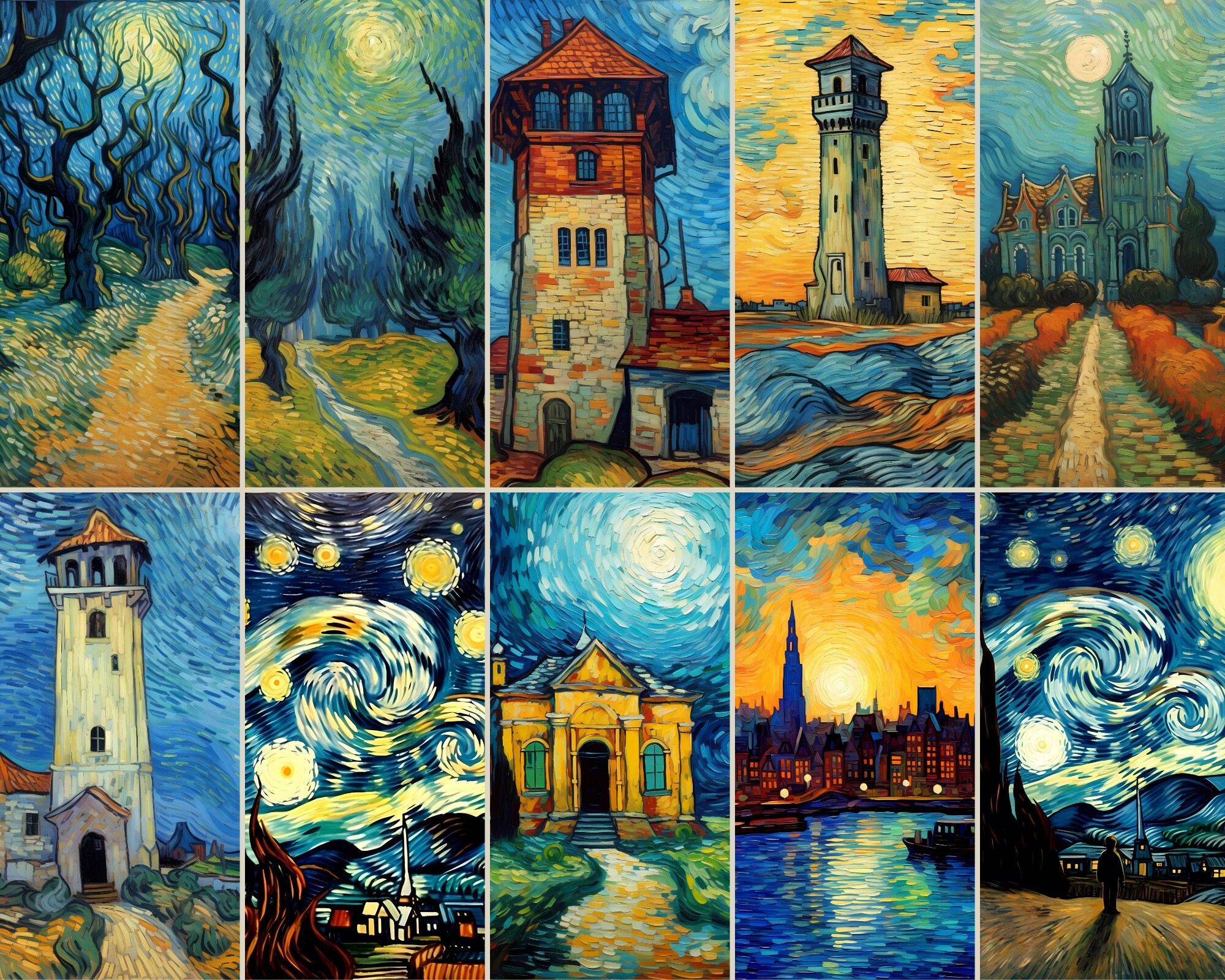 Vincent Van Gogh Digital Paper Bundle, 50 Digital Papers, Printable ...