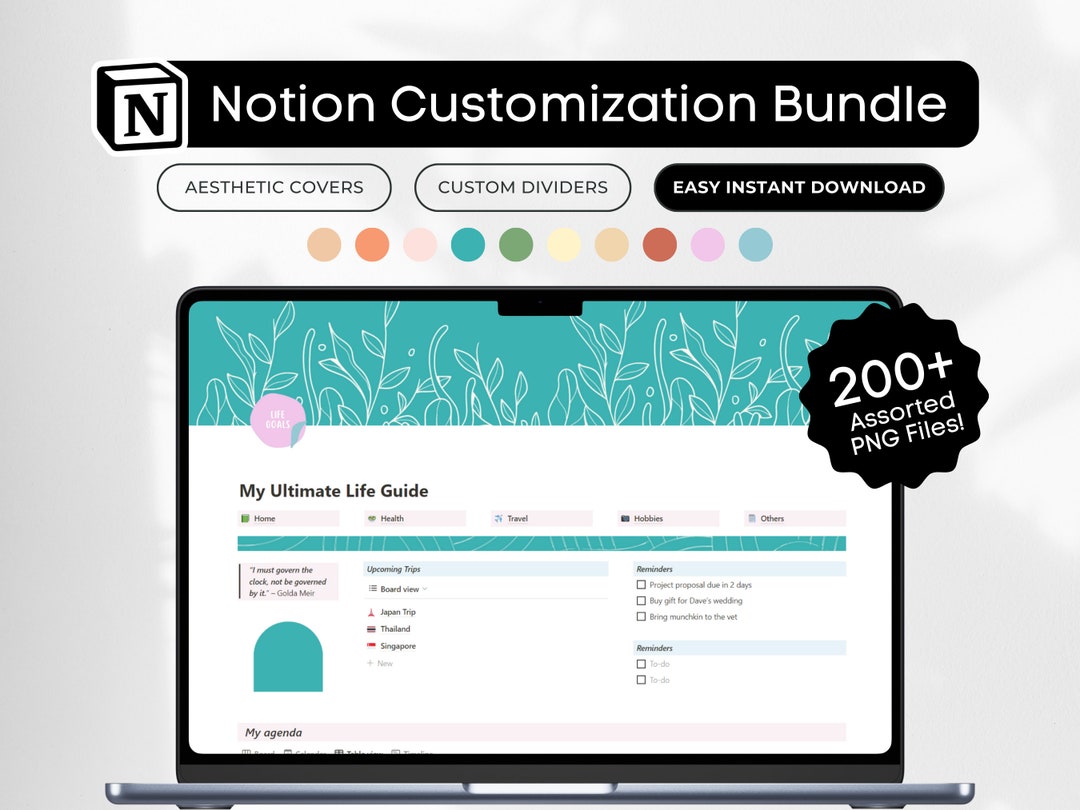 Notion Customization Bundle Notion Covers Notion Icons - Etsy
