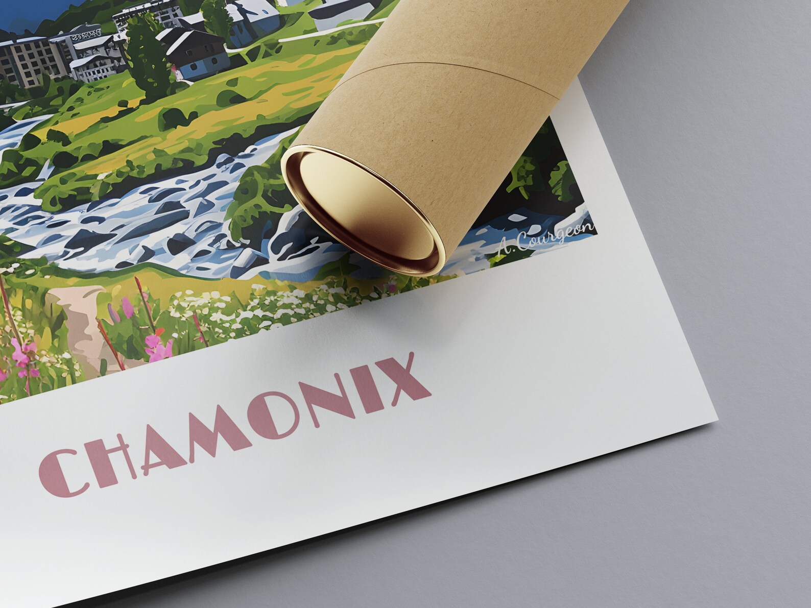 Handmade CHAMONIX Poster - Wall Art Modern Travel Poster Framed ...