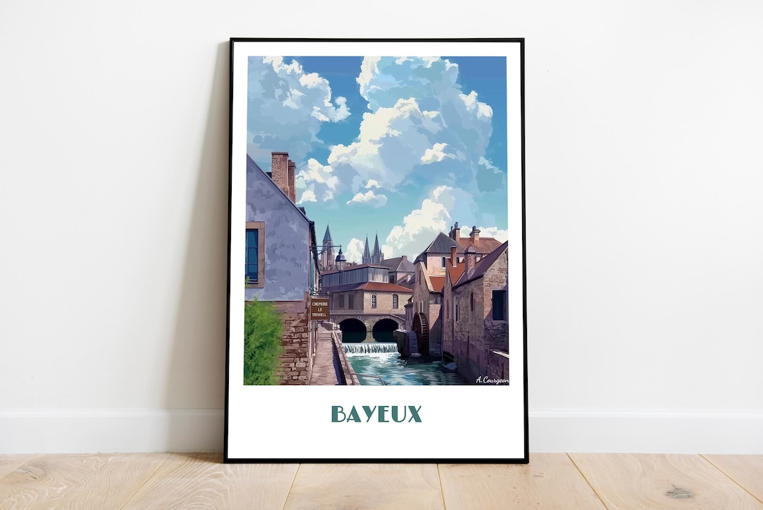 Handmade BAYEUX poster - wall art modern travel poster framed birthday ...