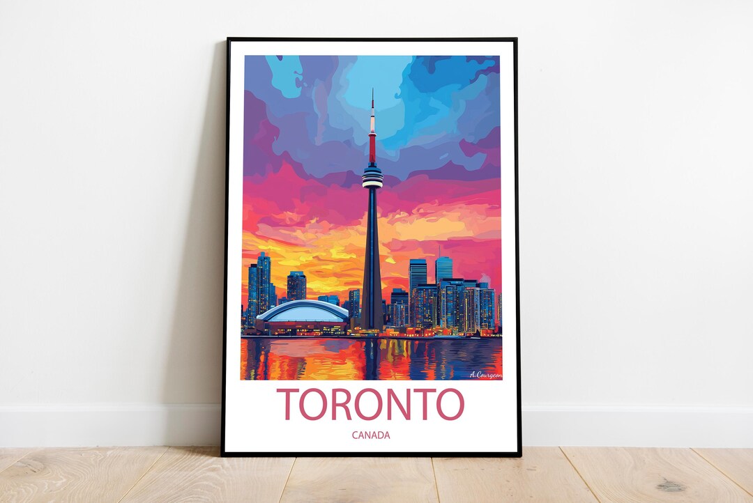 Handmade TORONTO CANADA Poster - Wall Art Modern Travel Poster Framed ...