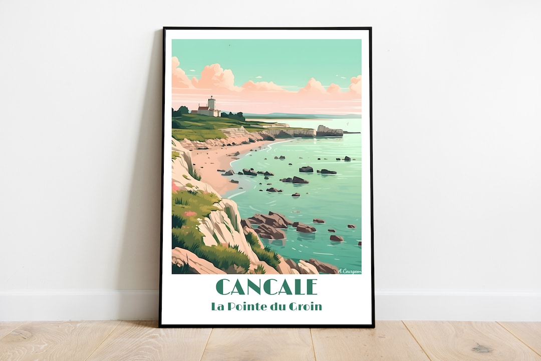 Handmade CANCALE Travel Poster for Vintage Art Lovers (brittany Gift ...