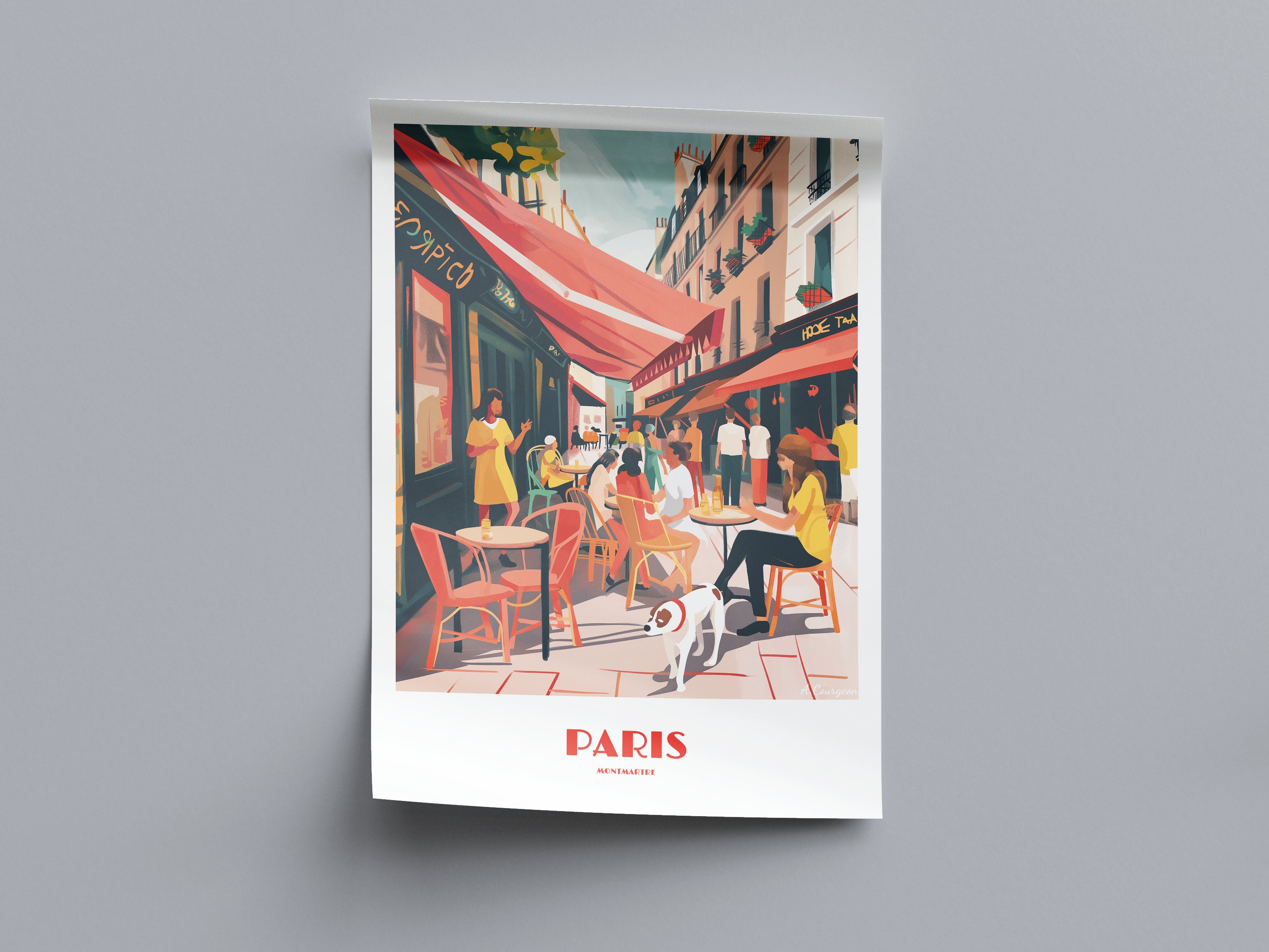 Handmade PARIS Poster - Wall Art Retro Travel Poster Framed Birthday ...