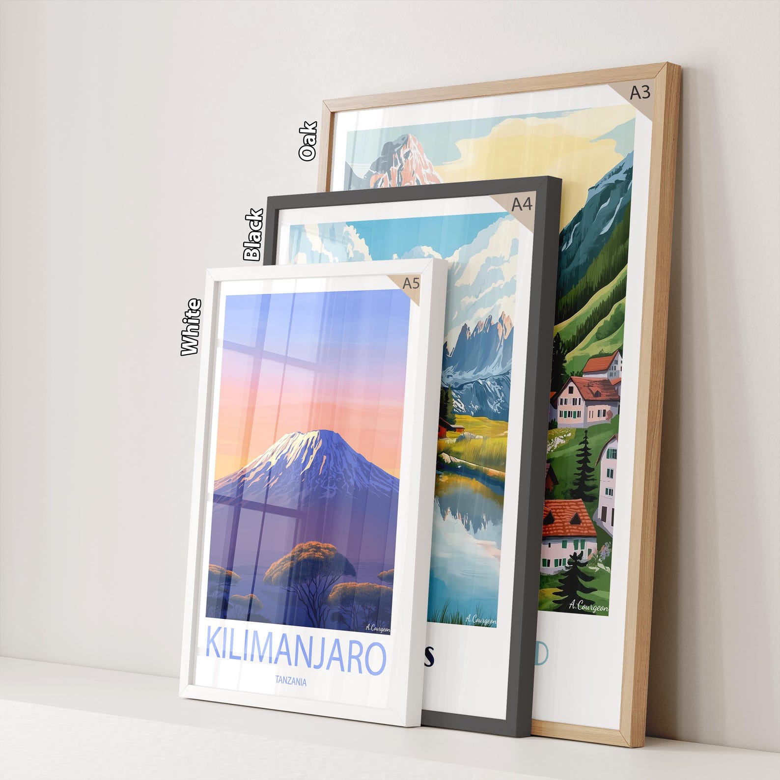 Handmade CHAMONIX Poster - Wall Art Modern Travel Poster Framed ...