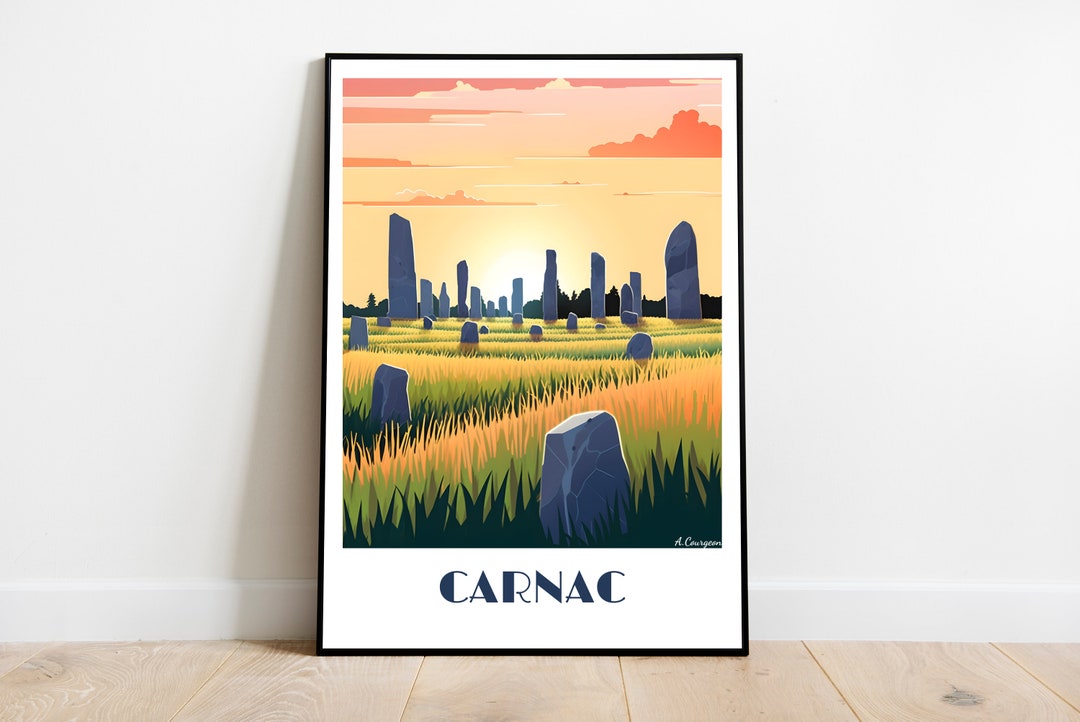 Handmade CARNAC Travel Poster for Vintage Art Lovers brittany - Etsy
