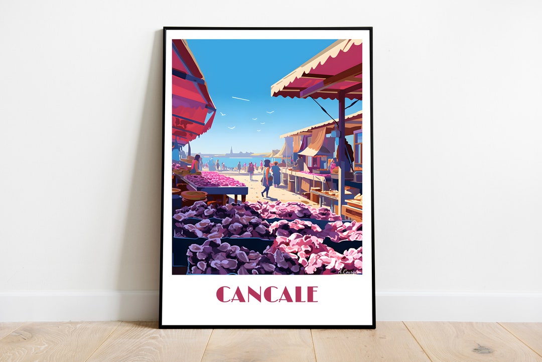 Handmade Cancale Travel Poster for Vintage Art Lovers (travel Print Art ...