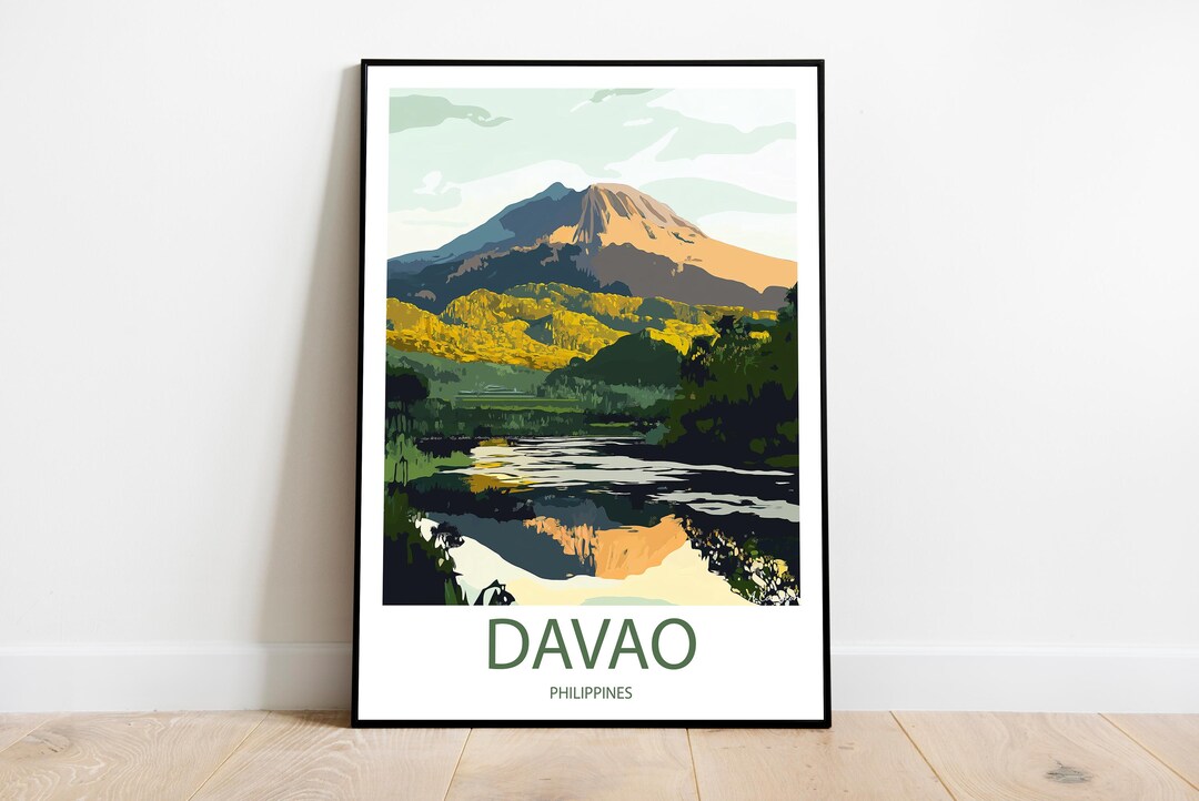 Handmade DAVAO PHILIPPINES Poster - Wall Art Modern Travel Poster ...