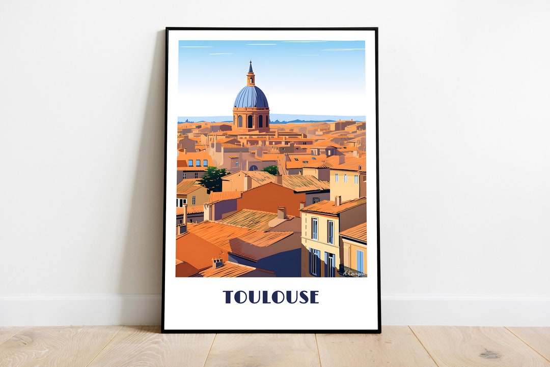 Handmade TOULOUSE Poster - Wall Art Retro Travel Poster Framed Birthday ...