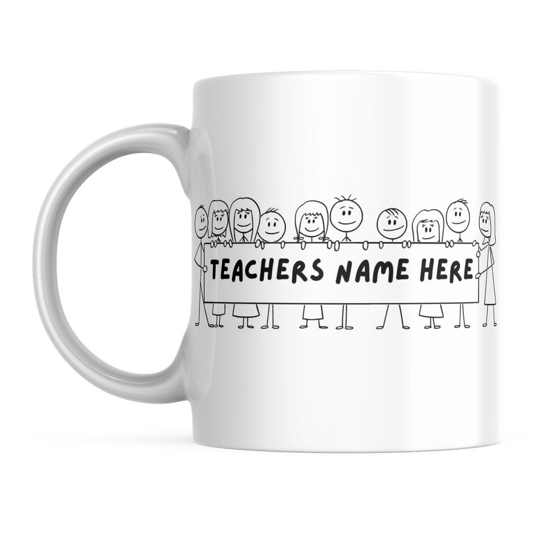 Stickman Mug Thank You Teacher End of Term Personalised Mug - Etsy