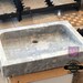 Gray White Marble Sink Rectangle Marble Sink Marble Powder Room Sink ...