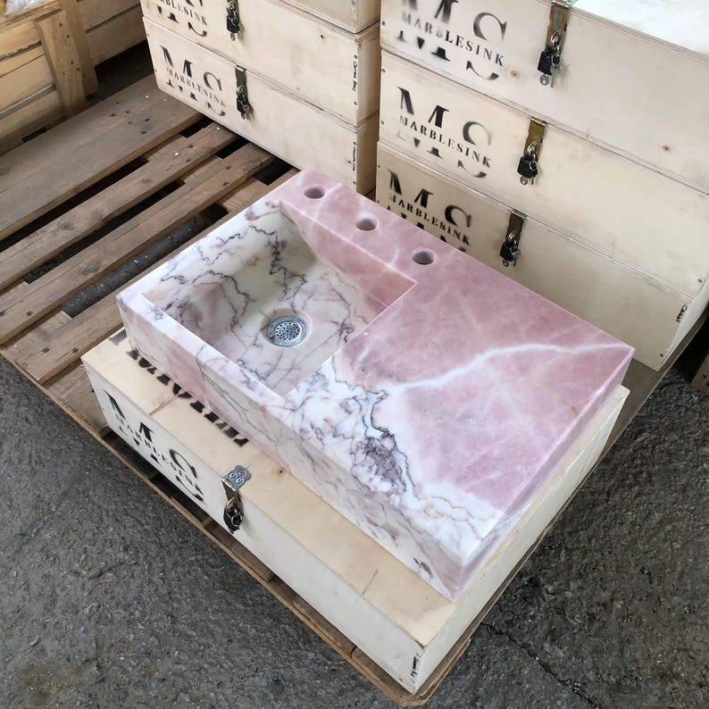 Handcarved Lilac Marble Sink: Modern Bathroom Vanity, Countertop or ...