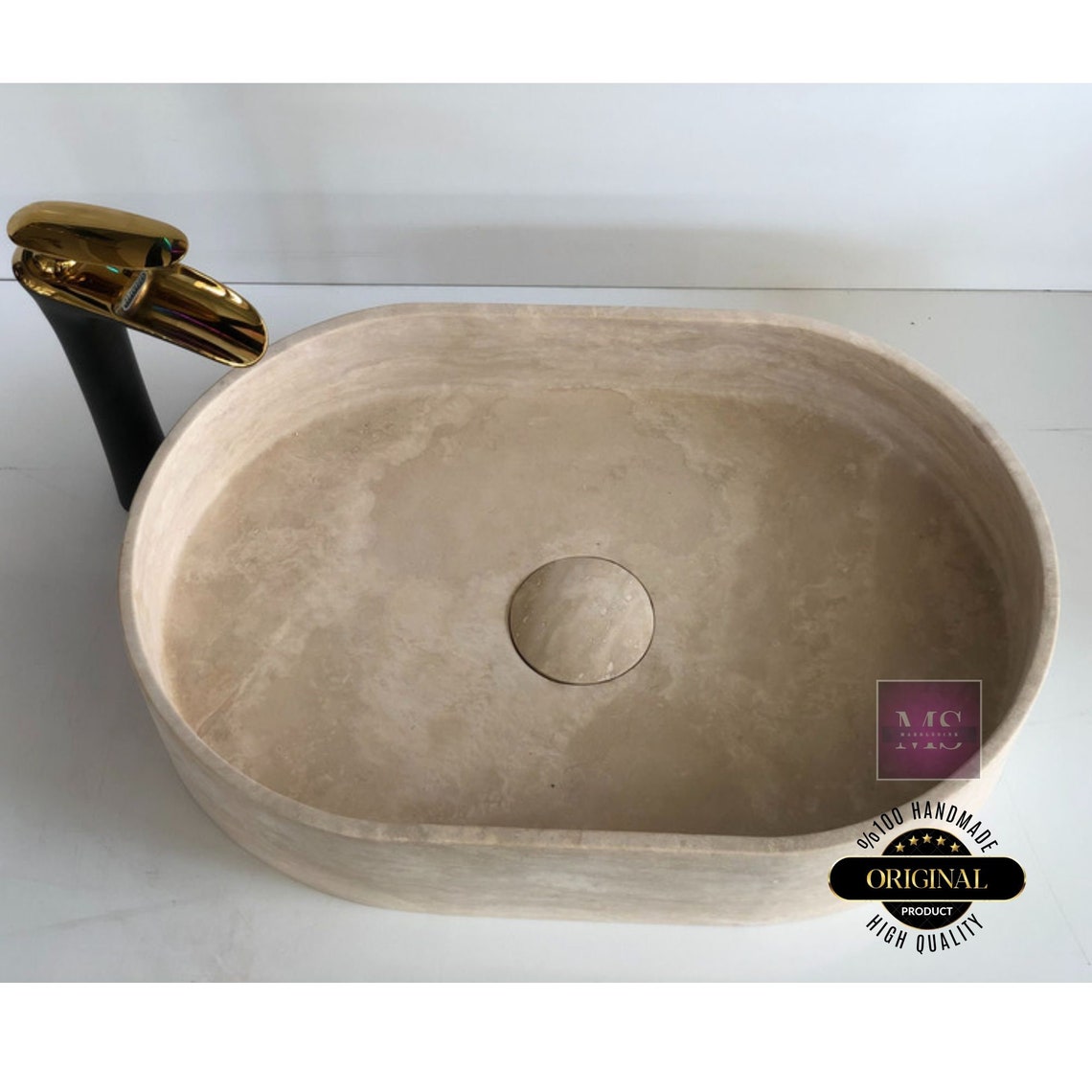 Beige Marble Sink, Bathroom Marble Sink, Custom Order Marble Washbasin ...