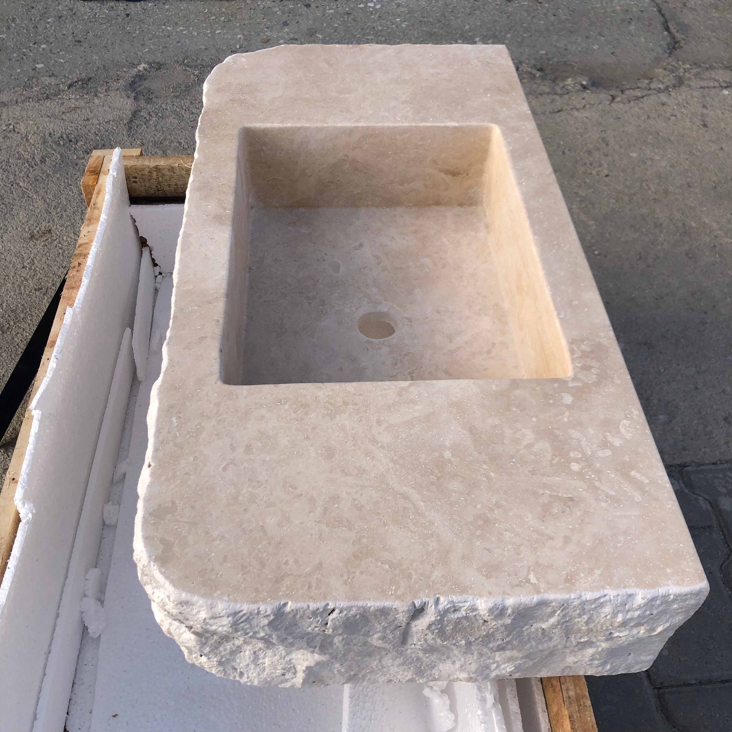 Travertine Sink: Rustic Chiseled Natural Stone Bathroom Vanity - Etsy