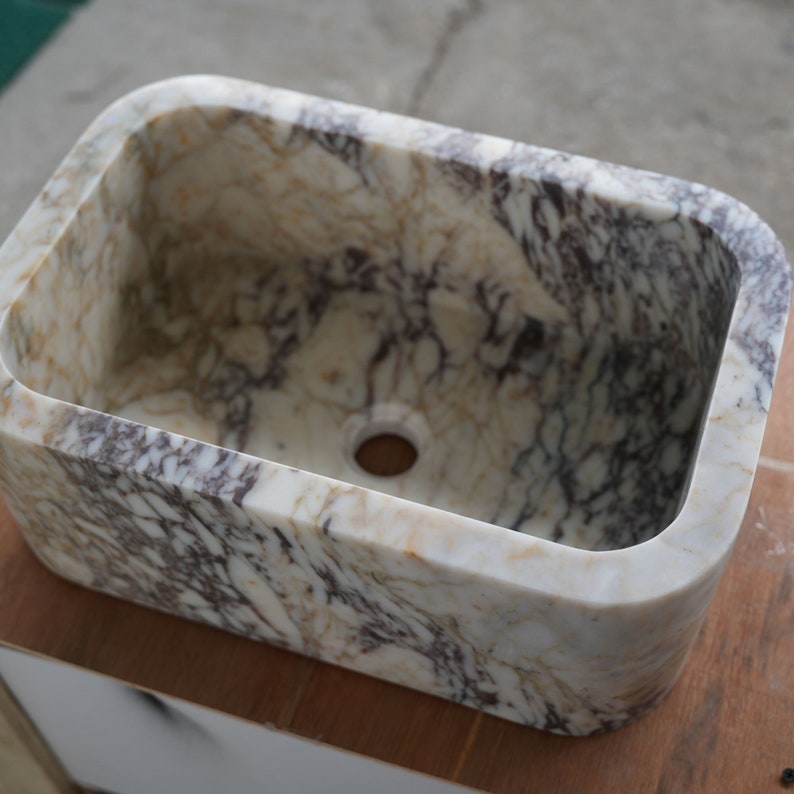Calacatta Gold Marble Sink Wall Mount Marble Sink Marble Bathroom Sink ...