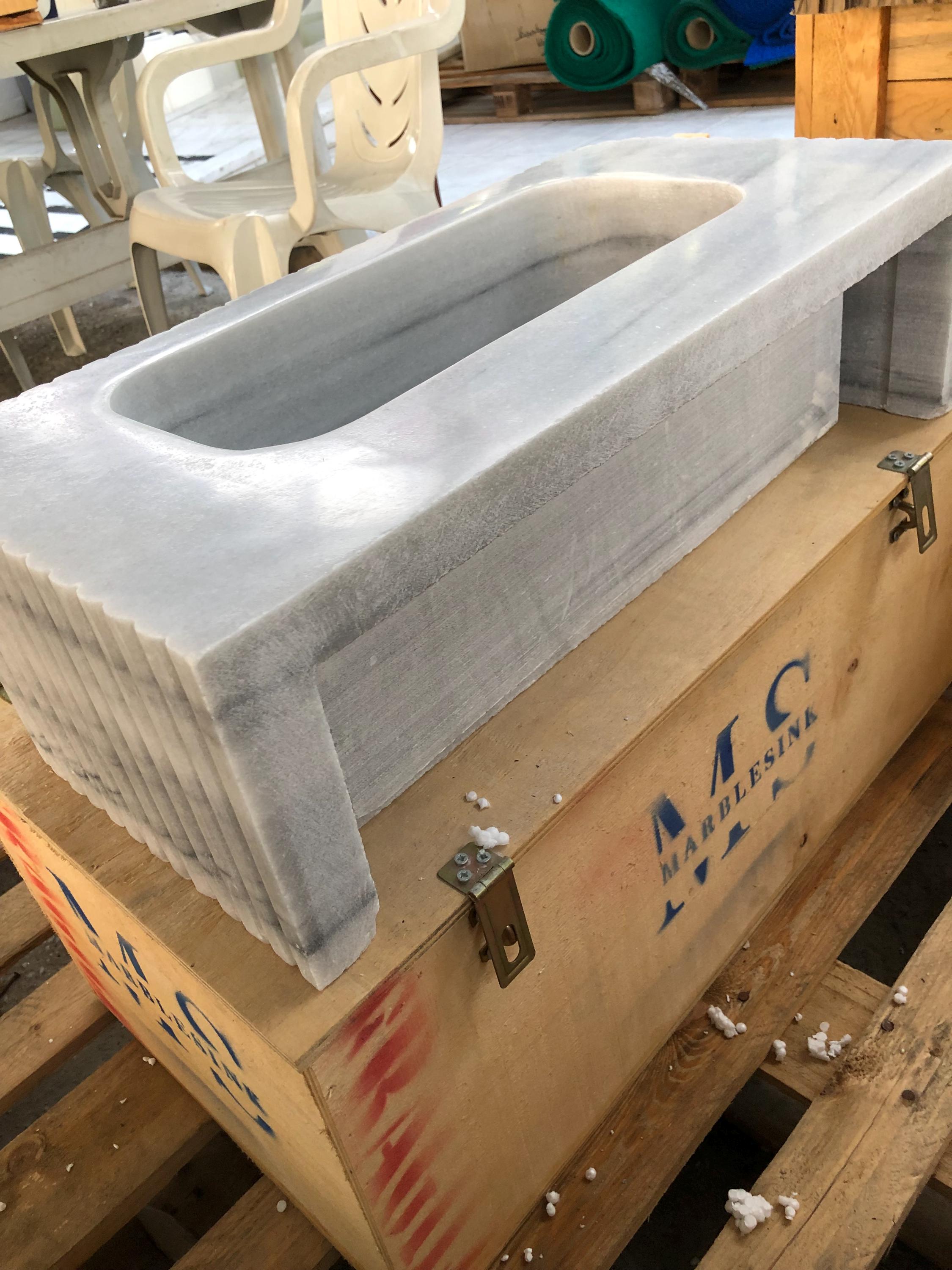 Luxury Sink Backsplash, Unique Marble Basin, Custom Size Hand Carved ...