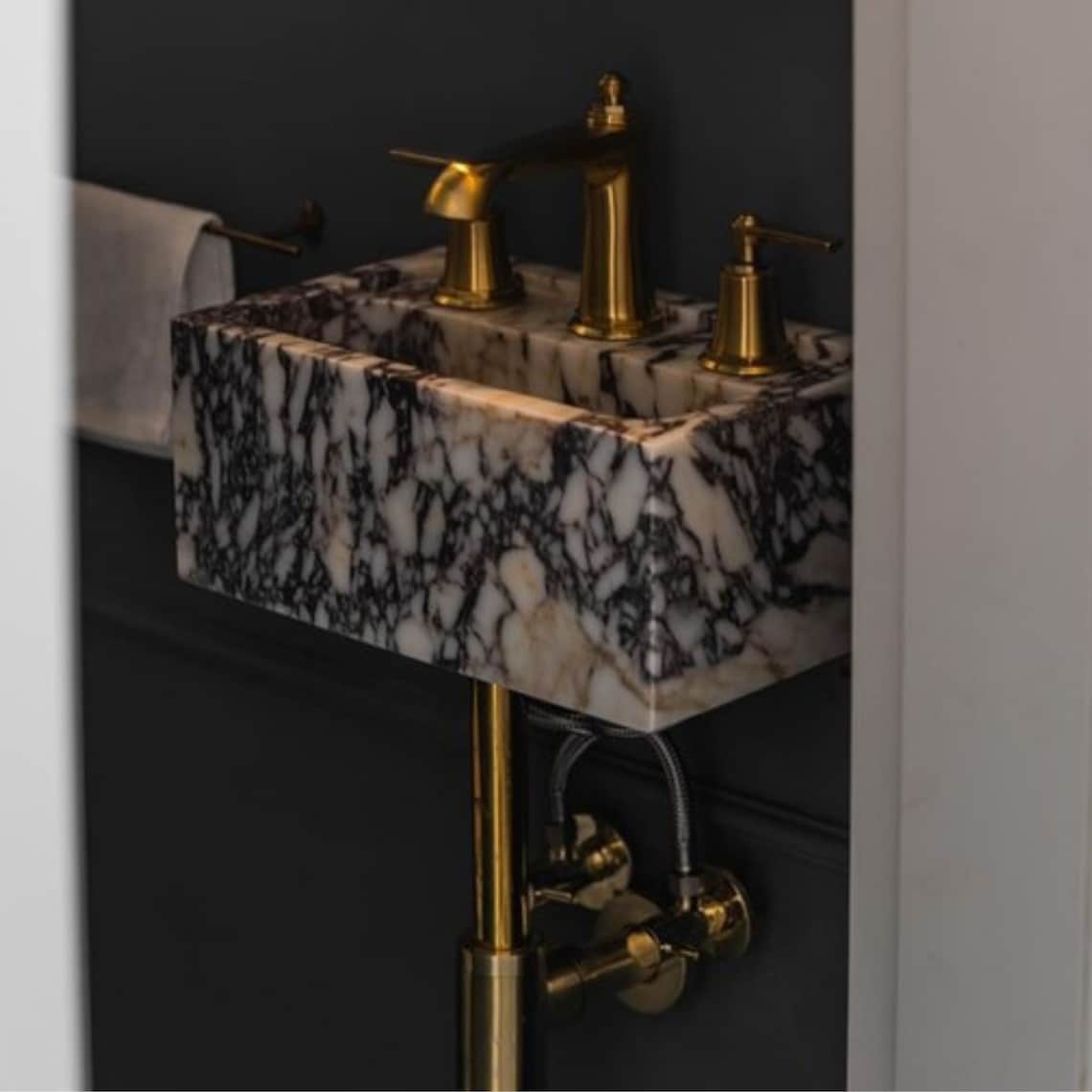 Elegant Bathroom Sink Wall Mount Marble Sink Marble Bathroom Sink ...