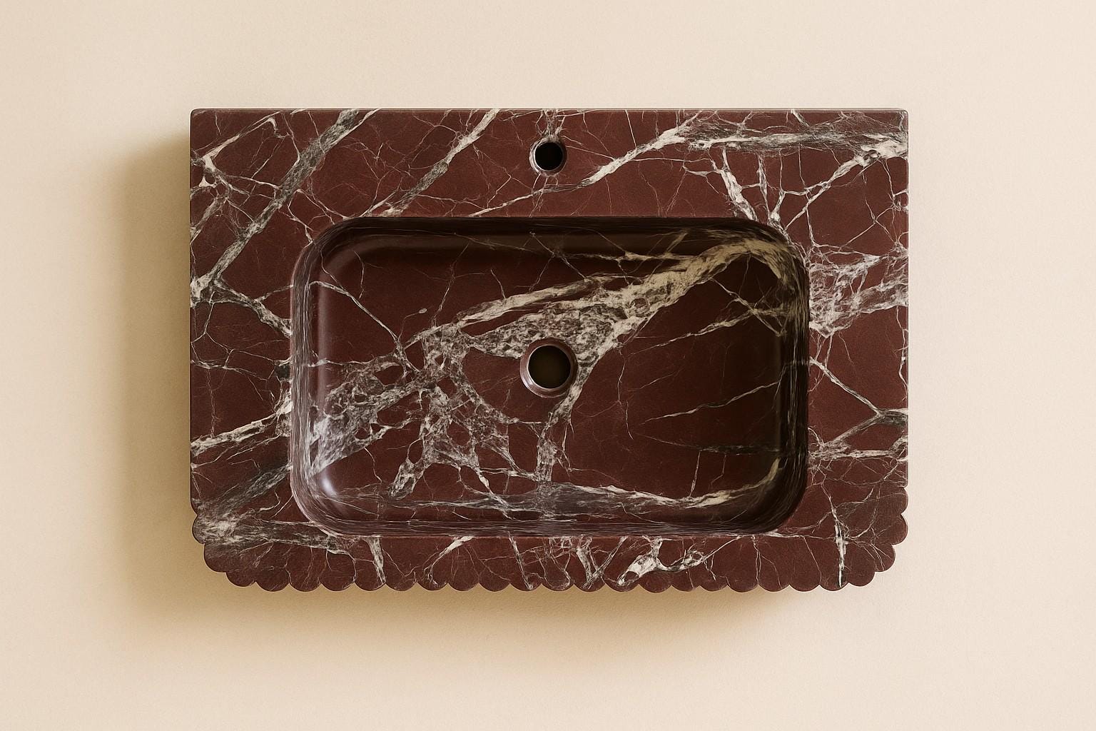 Hand-carved Red Marble Sink: Rectangular Bathroom Vanity - Etsy