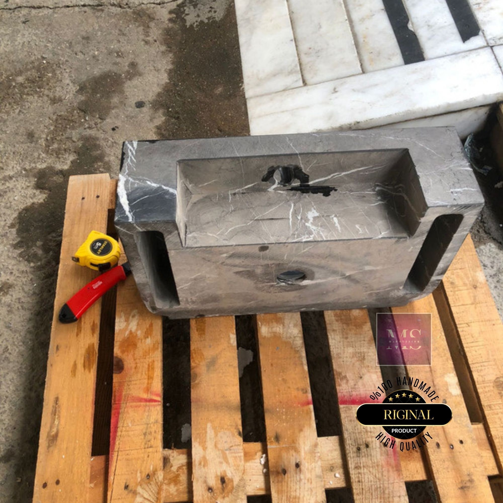 Nero Marquina Marble Rectangular Sink Above Counter Sink Desktop Sink ...