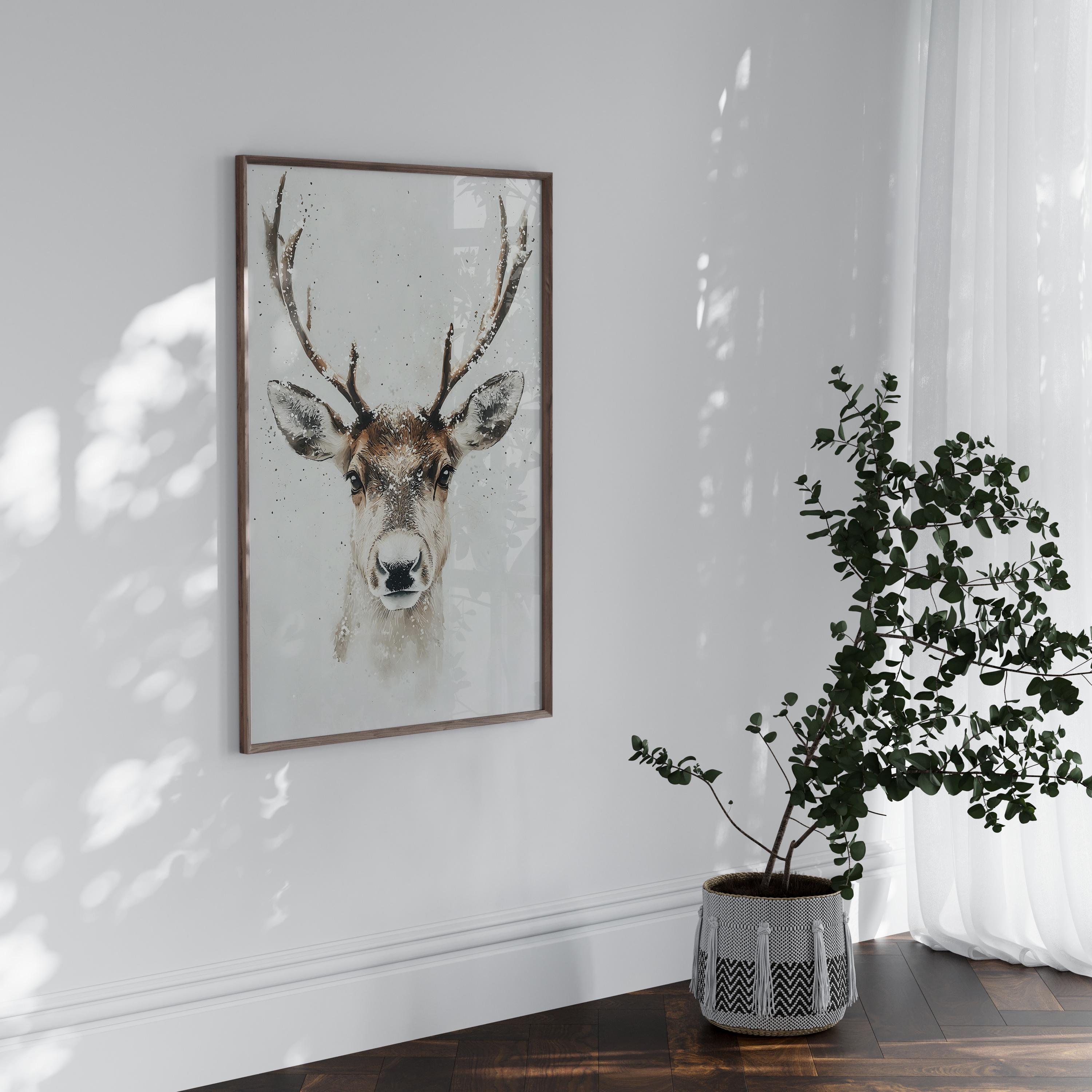 Watercolor Reindeer, Christmas Reindeer Art, Christmas Wall Art ...