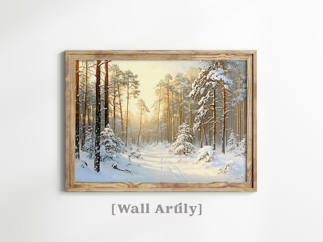 Winter Scene, Winter Landscape, Printable Wall Art, Snowy Trees Scenery ...