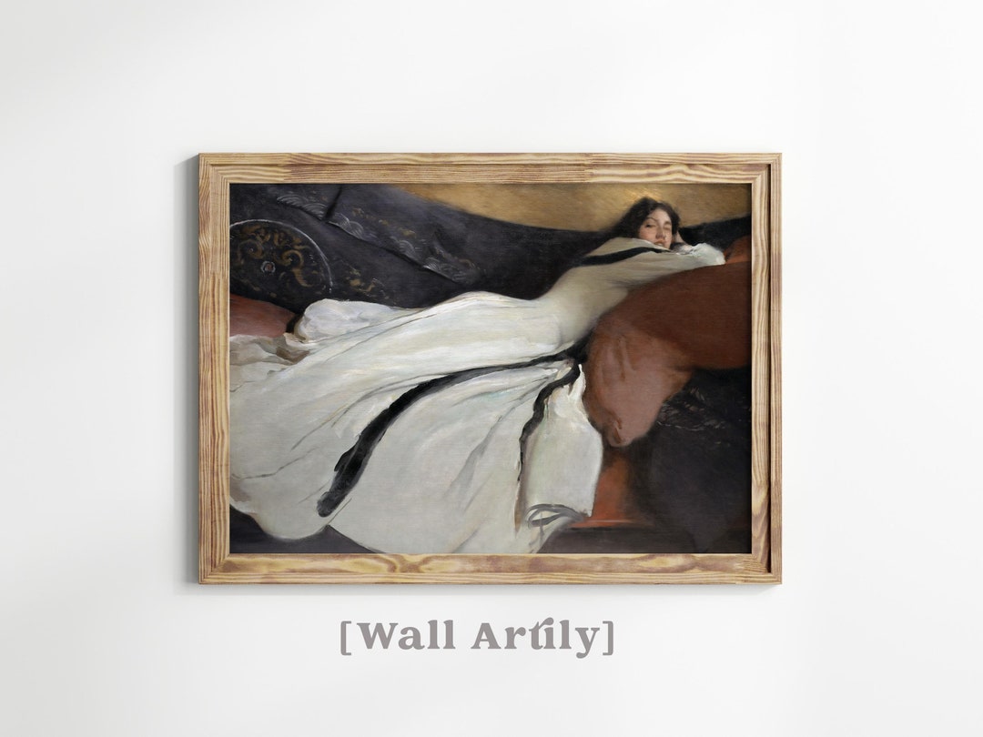 Printable Vintage Portrait of a Woman in Repose, Printable Wall Art ...