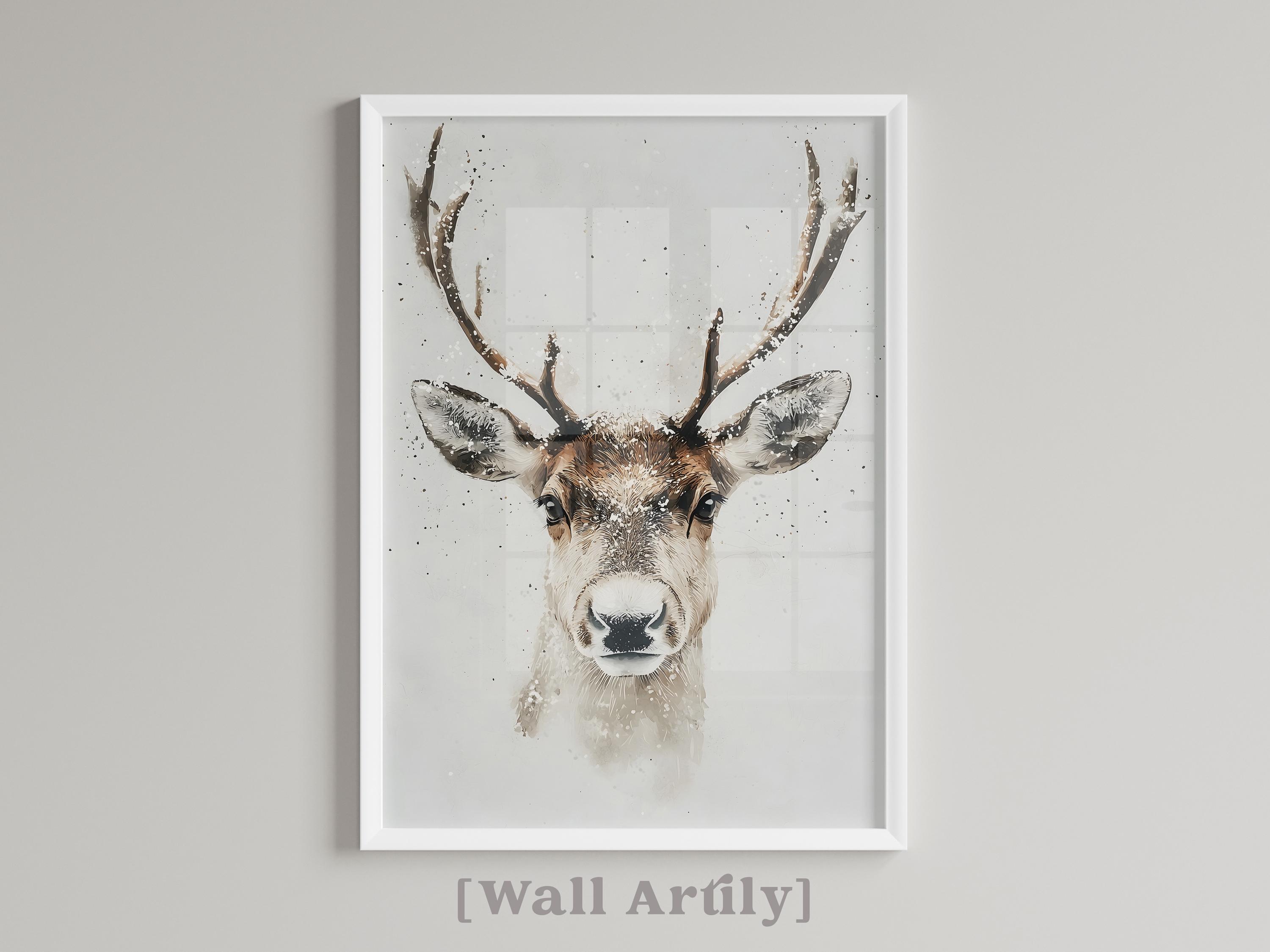 Watercolor Reindeer, Christmas Reindeer Art, Christmas Wall Art ...