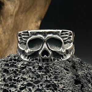 Retro Punk Style Skull Head Ring Vintage Funny Skeleton Fashion Men's ...