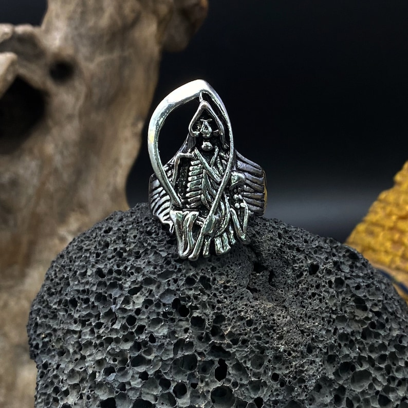 The Dead Gothic Rings Black Death Grim Reaper Skull Ring - Etsy
