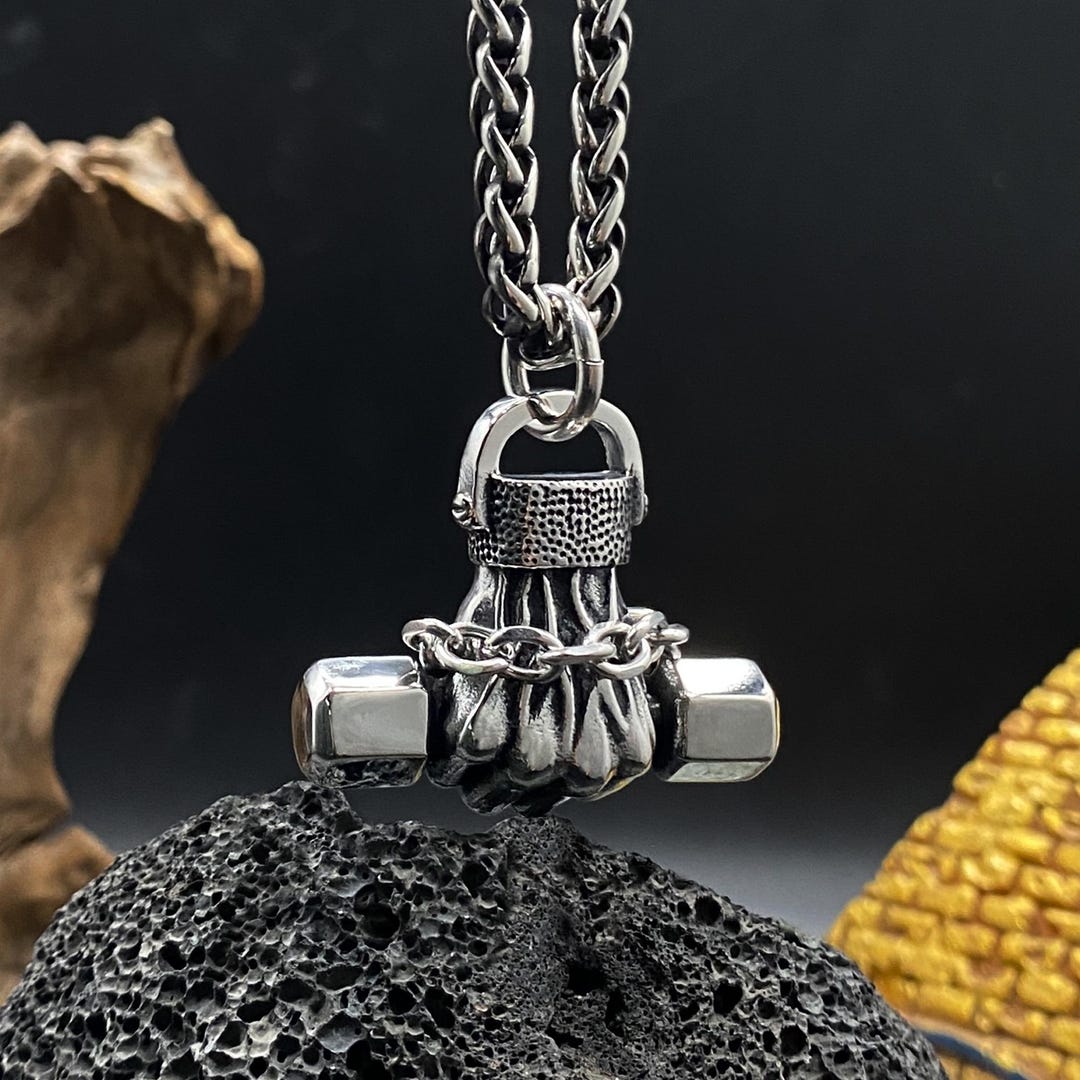 Men's Fitness Fist Dumbbell Pendant Sports Equipment Stainless Steel ...