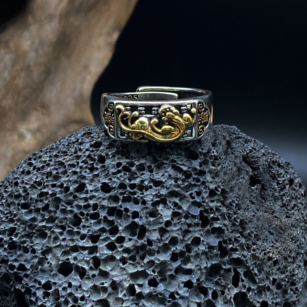 Vintage Pi Xiu Ring: Adjustable Feng Shui Wealth Ring - Etsy