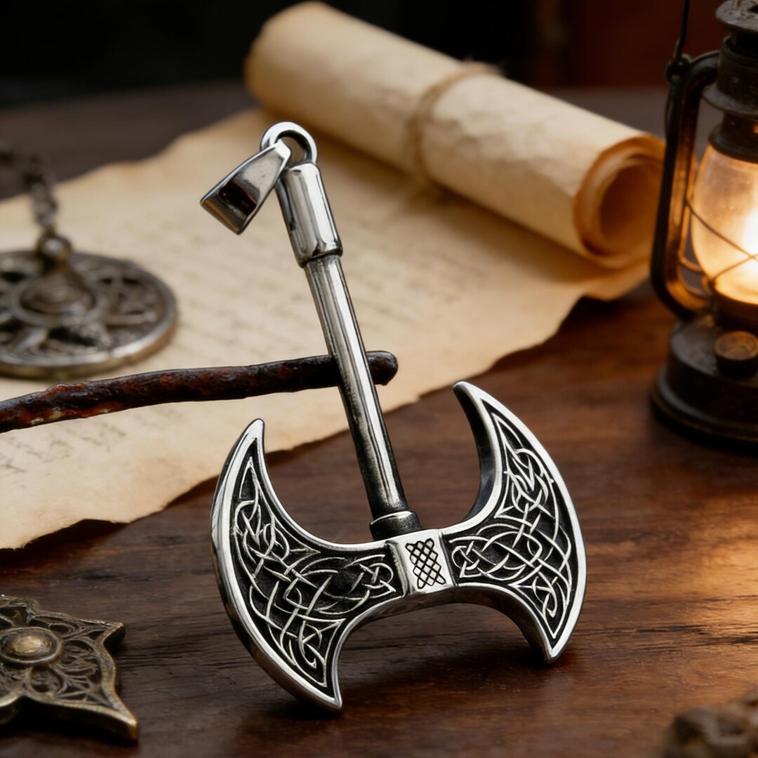 Nordic Viking Celtic Knot Axe Pendant: Eternal Knot Stainless Steel ...
