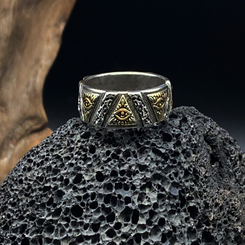 Retro Triangle Freemason All Seeing Eye Ring for Men Women - Etsy