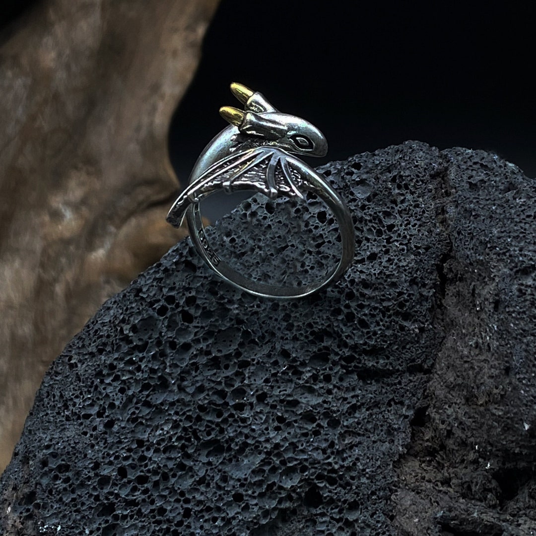 Cool Little Flying Dragon Ring for Men and Women Retro Niche Design Ins ...