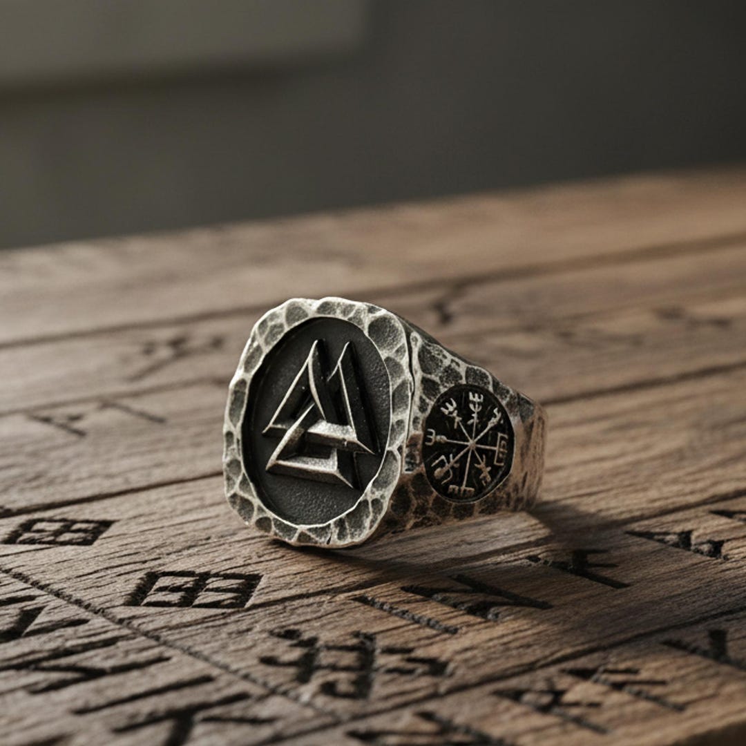 Vintage Valknut Viking Ring: Stainless Steel Band for Men Punk Handmade ...