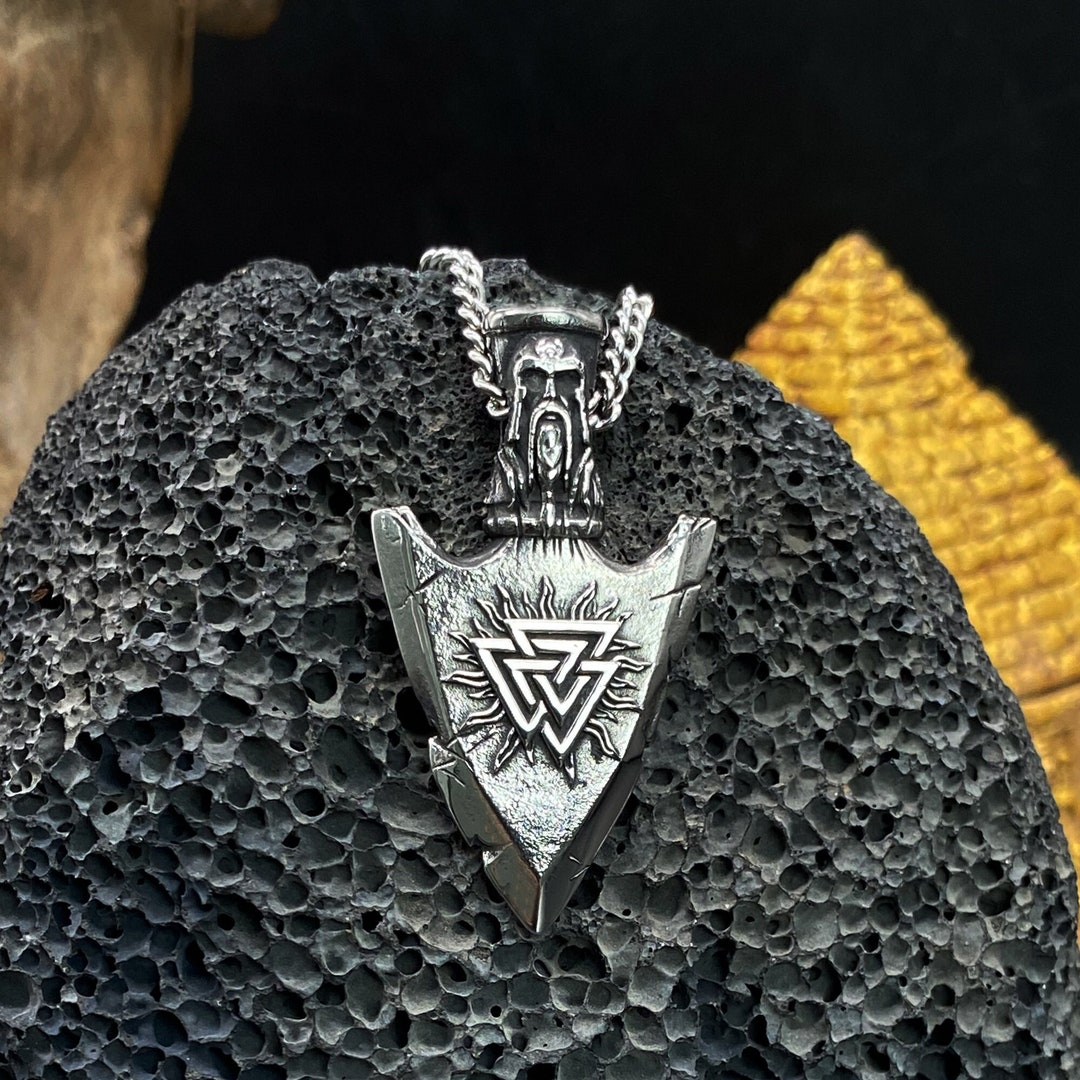Nordic Viking Valknut Arrow Pendant for Man and Women Vegvisir ...
