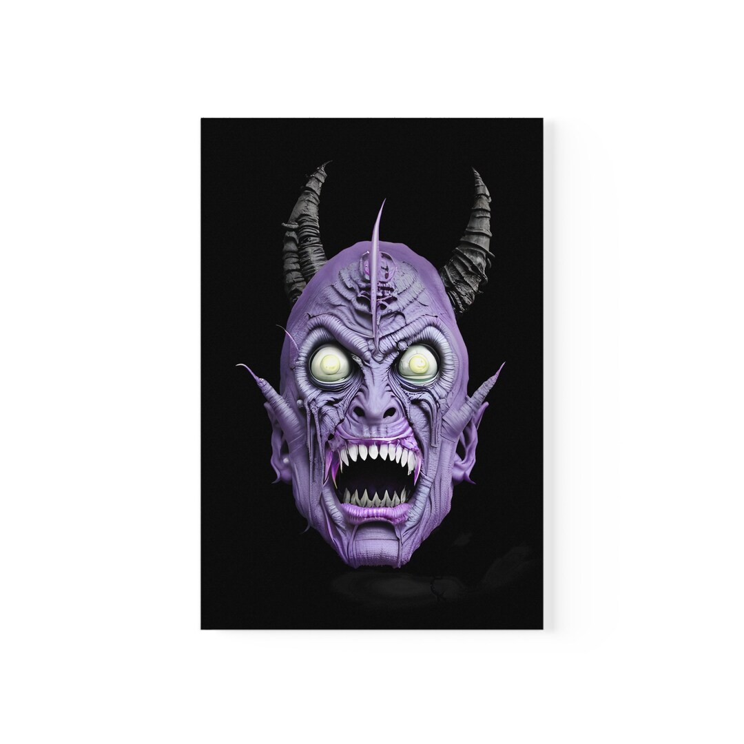 Purple Male Demon Unframed Poster - Spooky Halloween Gift - Etsy