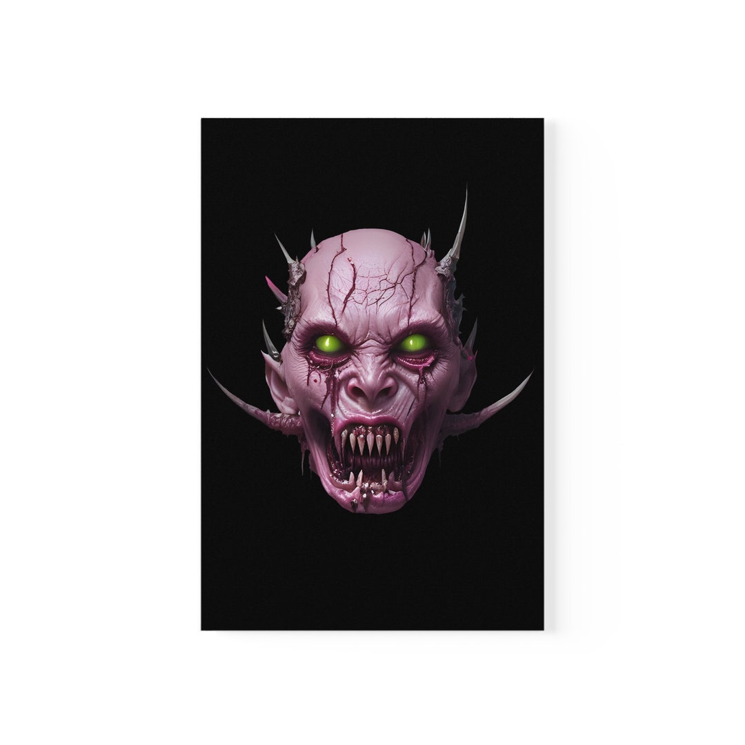 Pink Male Demon Unframed Poster - Spooky Halloween Gift - Etsy