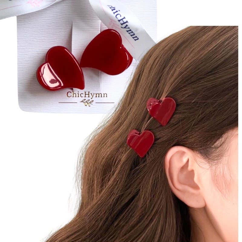 Red Hair Clips - Etsy UK