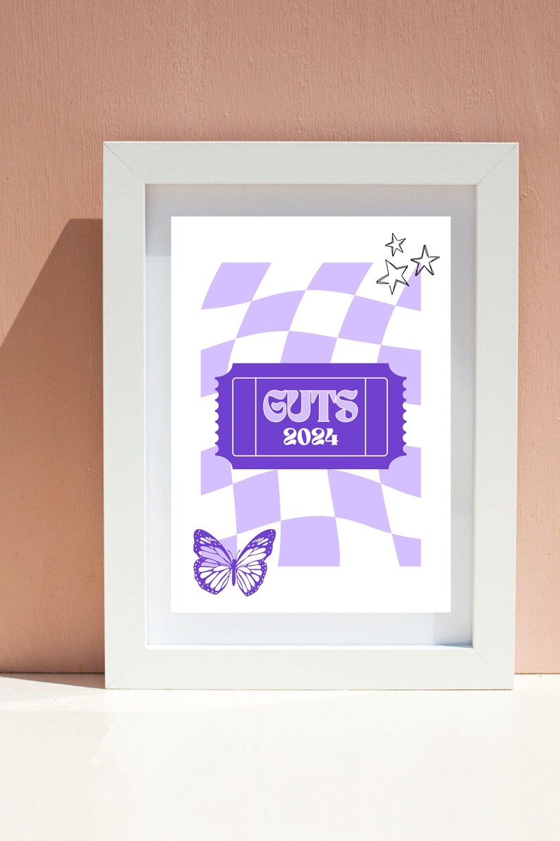 Olivia Rodrigo Inspired Poster A4 Digital Download PNG, Guts Tour ...