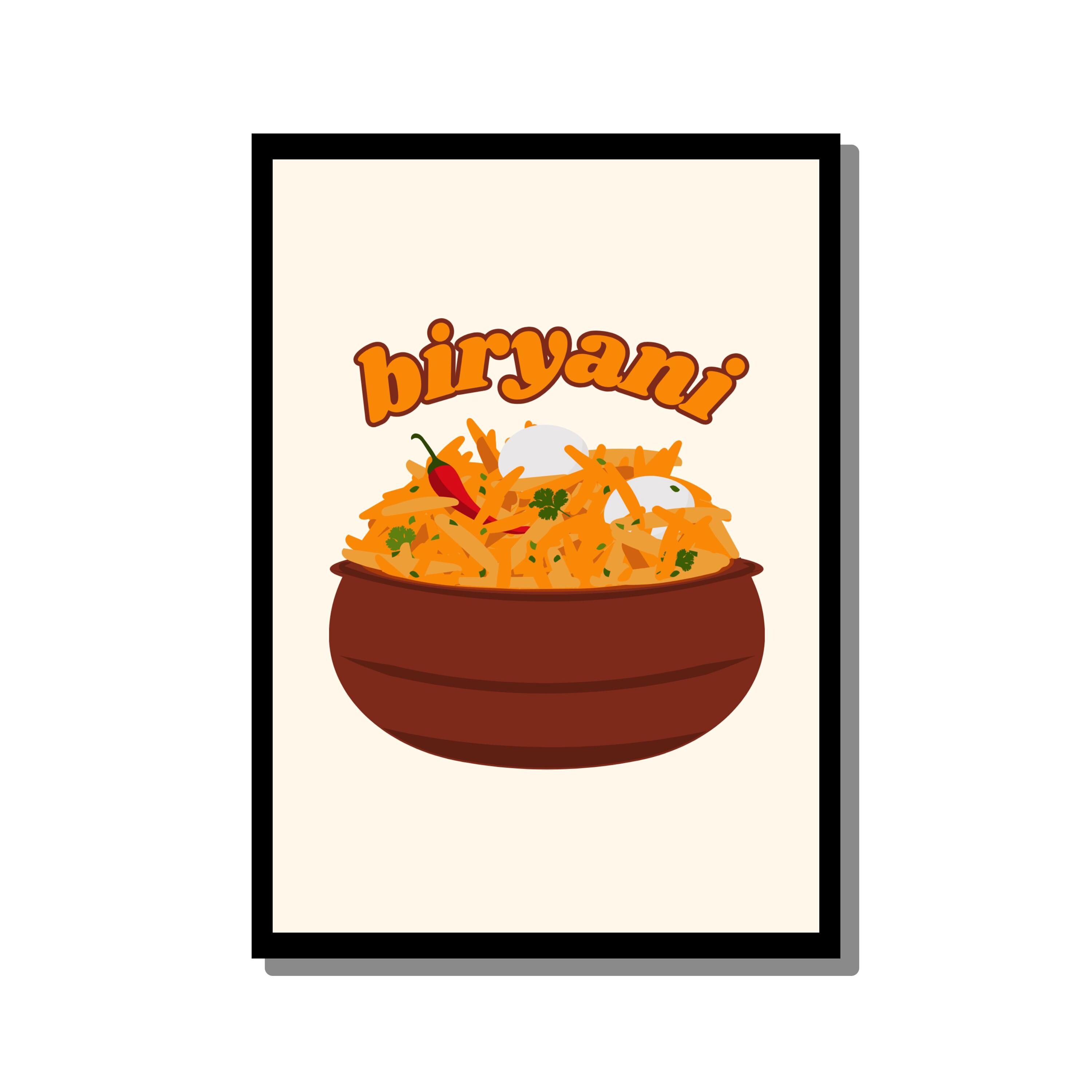 Biryani Poster, Indian Pakistani Bangladesh Biryani Food Print ...
