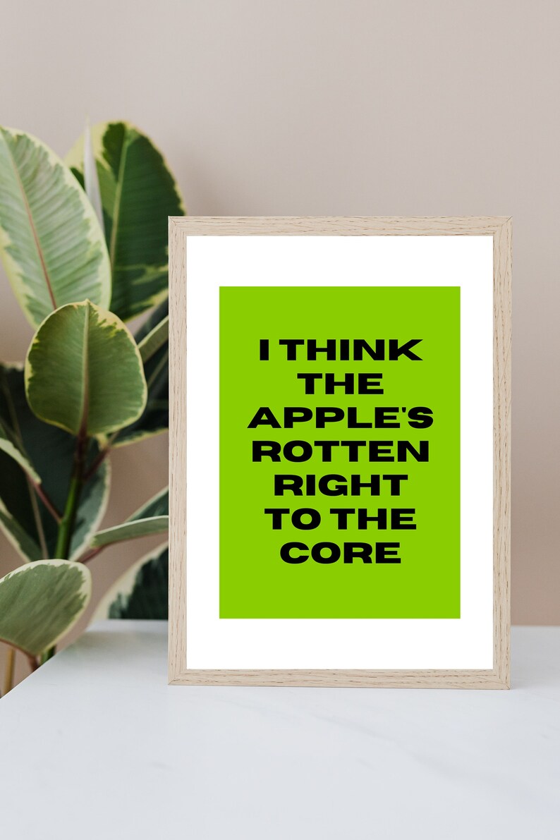 Charli XCX Inspired Apple Poster, Charli XCX Brat Lyrics Print, I Think ...