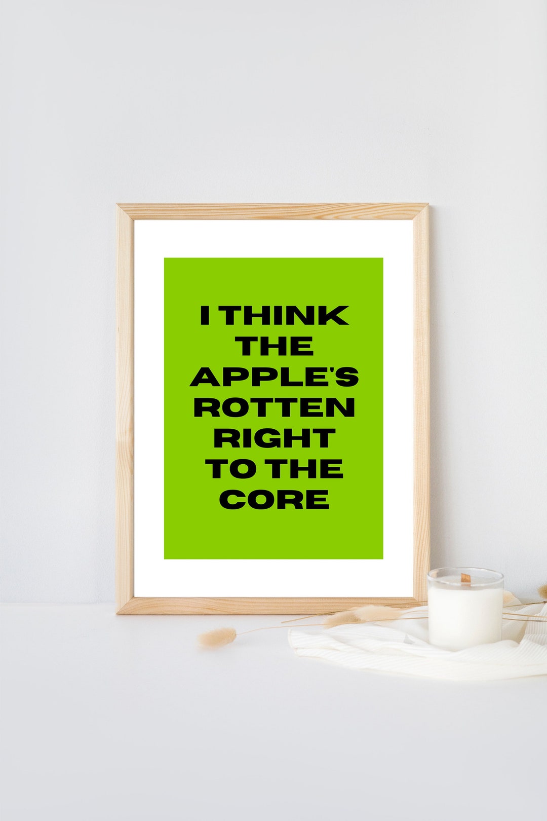 Charli XCX Inspired Apple Poster, Charli XCX Brat Lyrics Print, I Think ...