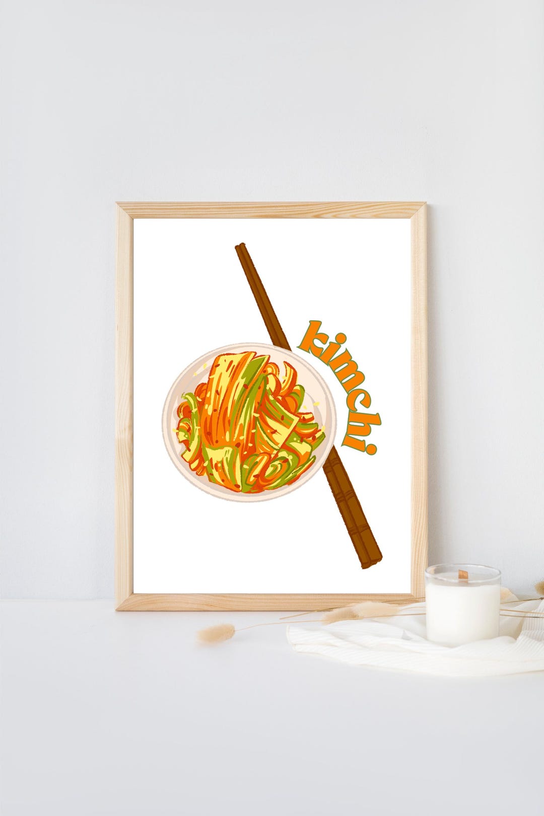 Kimchi Banchan Poster, Korean Kimchi Gochujang Carrots Cabbage Print ...